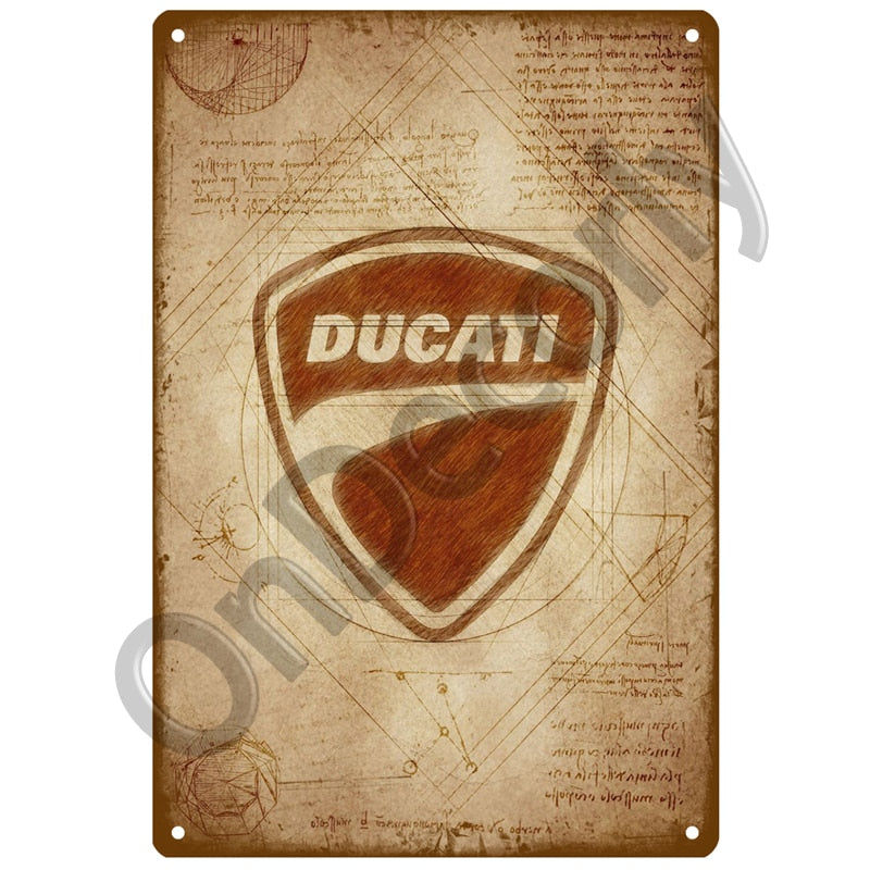 Ducati Plaque Metal Vintage Tin Sign Motorcycle Shabby Chic Decor Metal ...