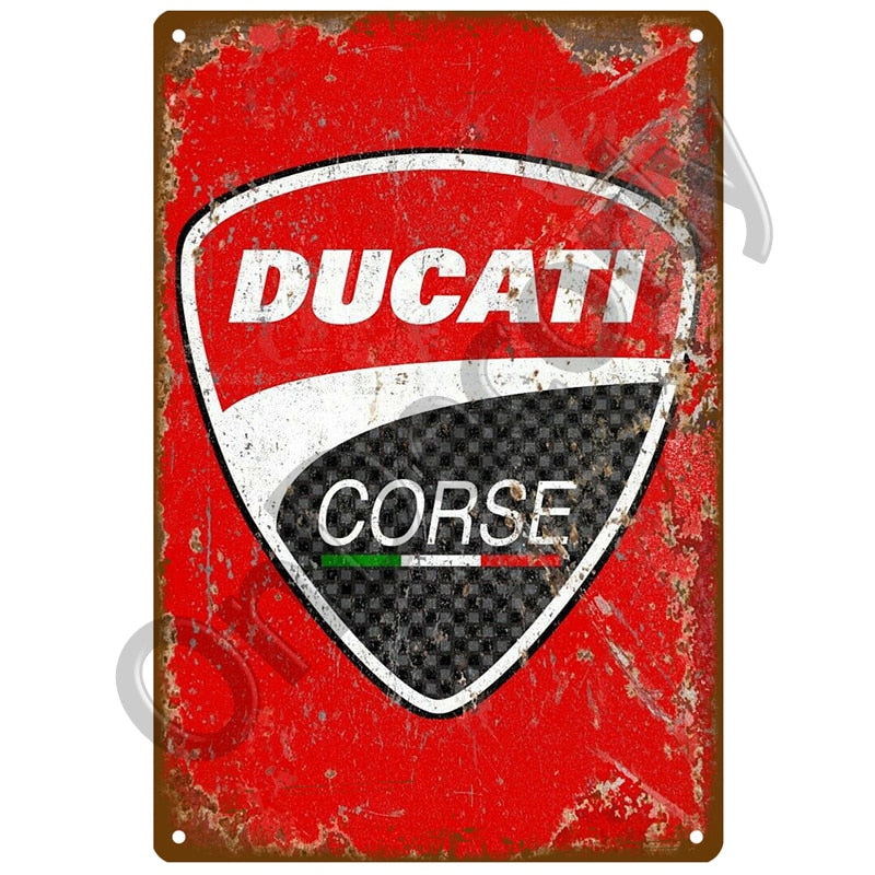 Ducati Plaque Metal Vintage Tin Sign Motorcycle Shabby Chic Decor Metal ...
